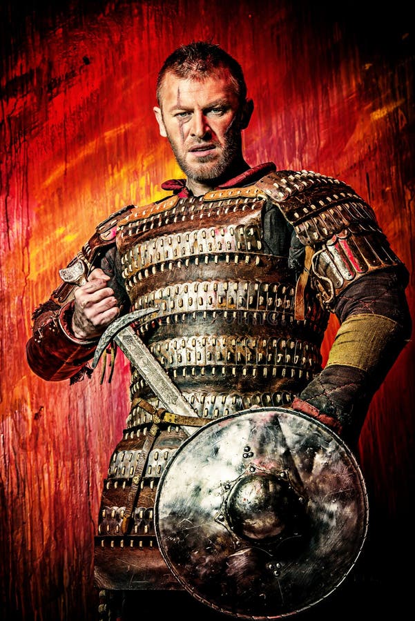 Authentic Roman Gladiator Stares To Camera Stock Image - Image of greek ...