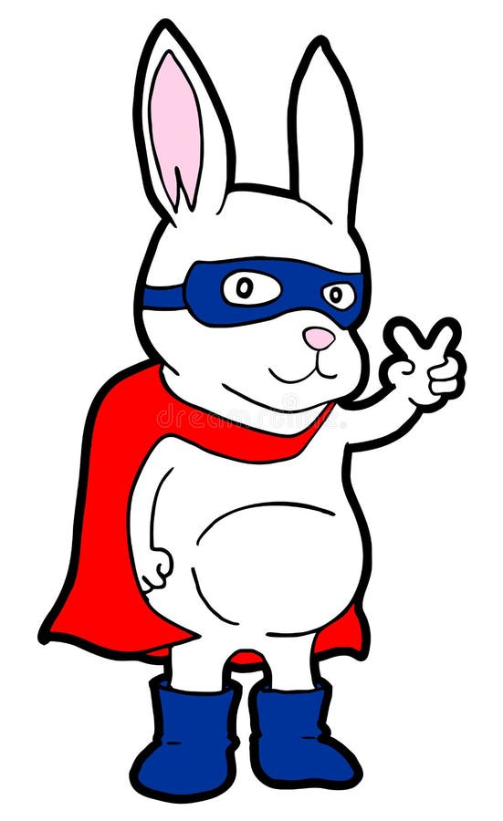 Hero rabbit illustration stock vector. Illustration of hero - 58659668