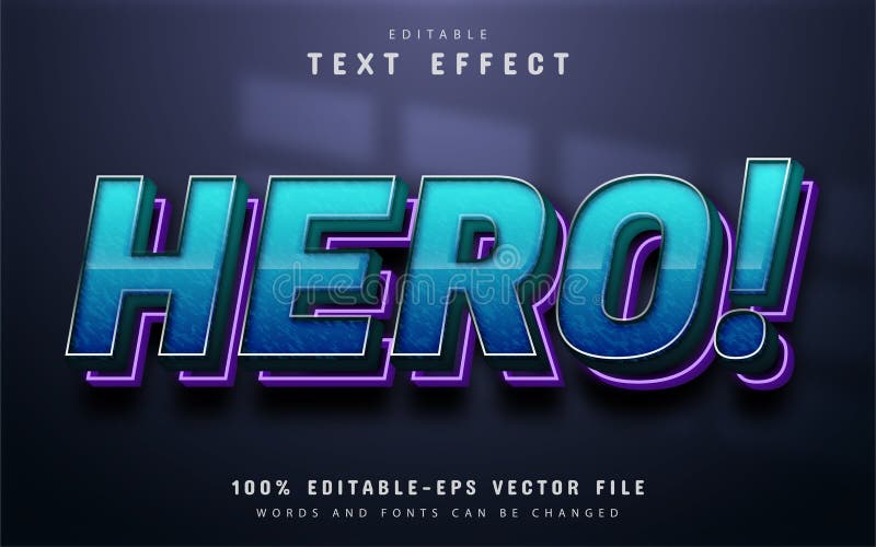 Hero Text, Blue Gradient Text Effect Stock Vector - Illustration of ... Hero Text, Blue Gradient Text Effect Stock Vector - Illustration of ...