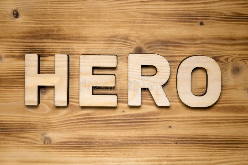 HERO Word Made of Wooden Letters on Wooden Board Stock Image - Image of ...