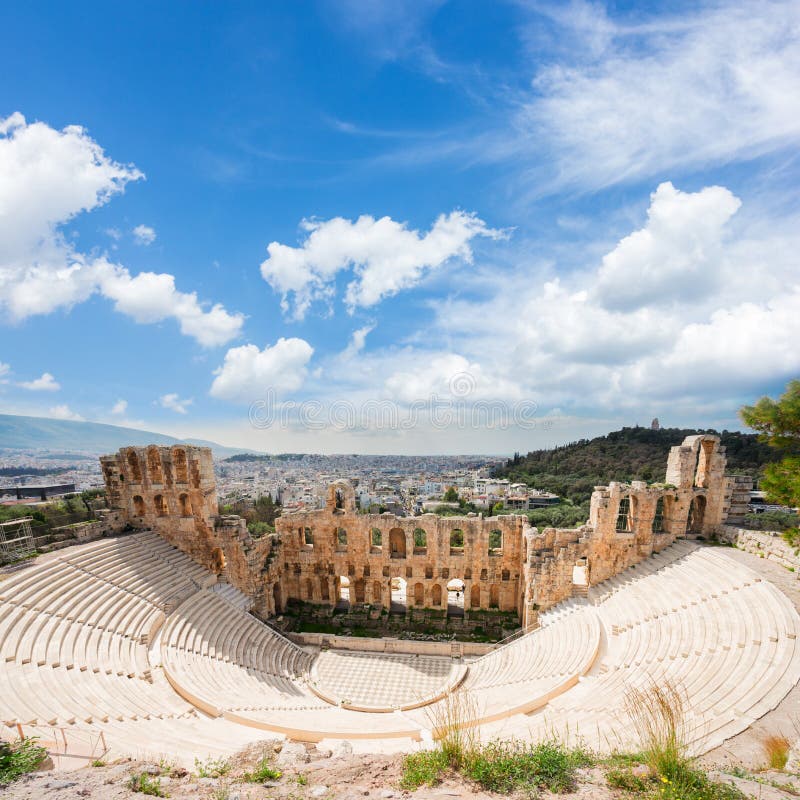 Herodes Atticus Amphitheater of Acropolis, Athens Stock Photo - Image ...