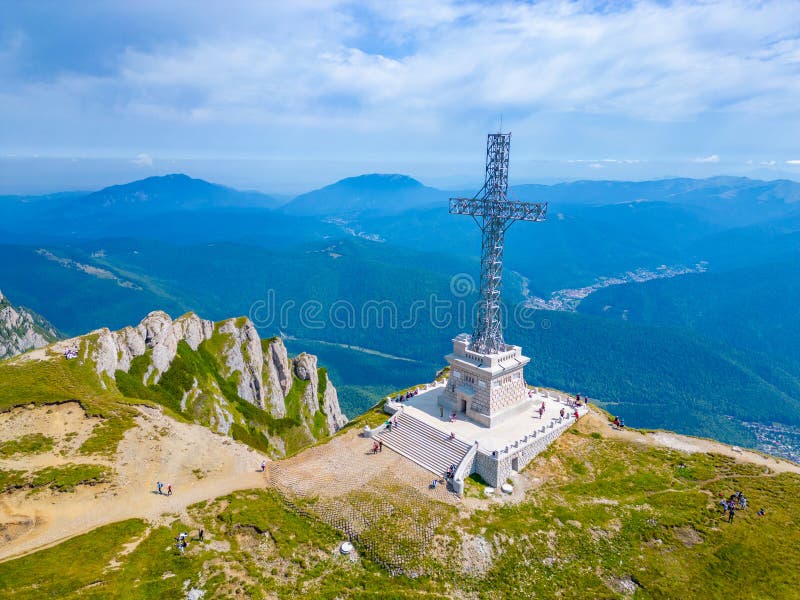 Heroes Cross on Caraiman Peak in Romania Stock Photo - Image of ...