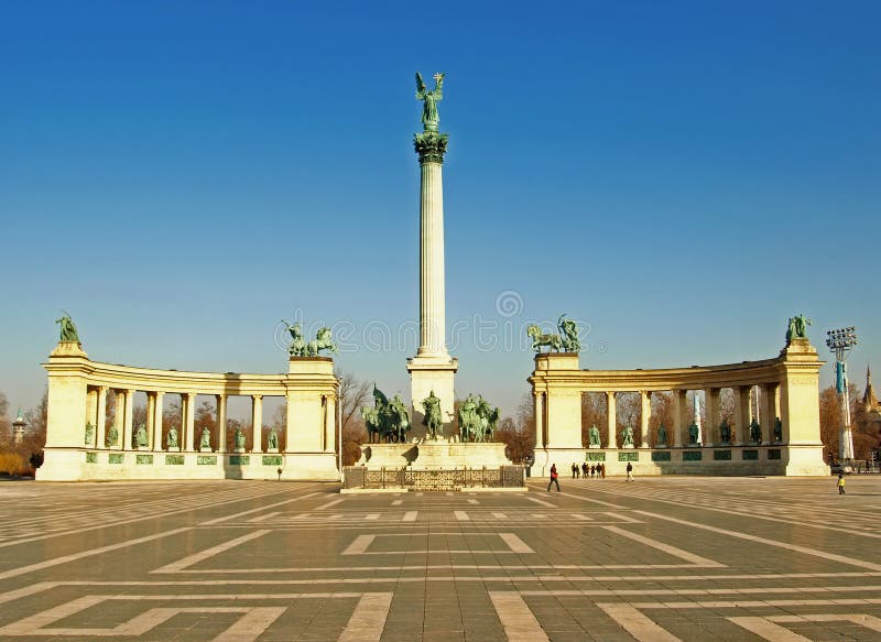 Heroes square stock image. Image of square, tower, statue - 9541271