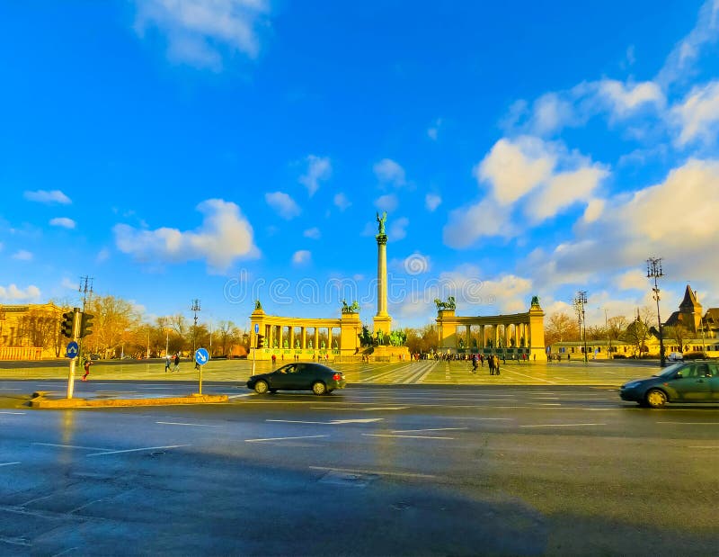 Heroes Square in Budapest, Hungary Stock Photo - Image of park ...