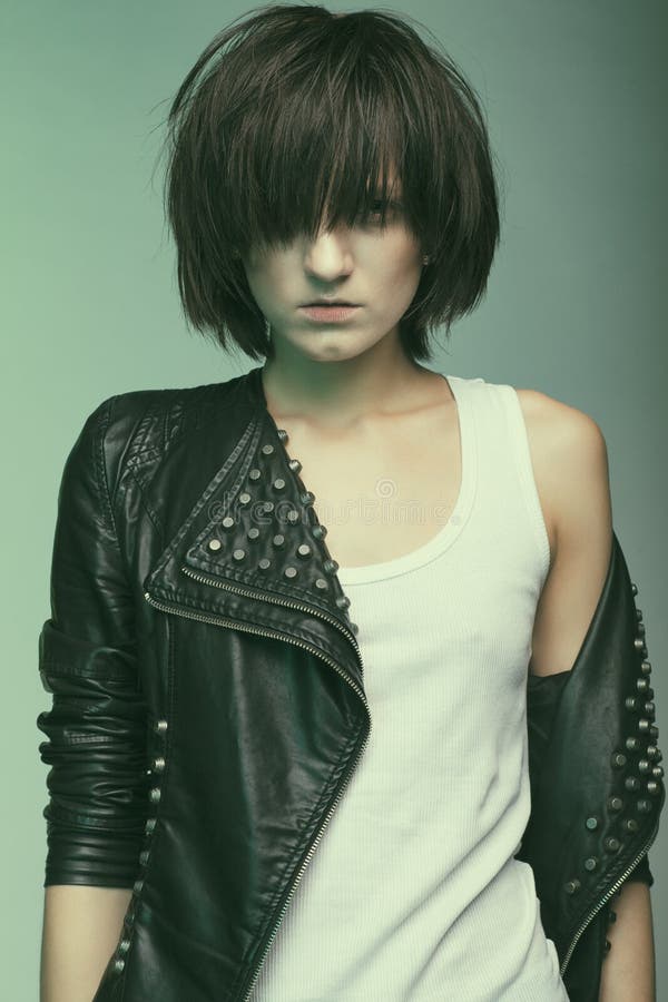 Heroin chic stock photo. Image of 1990s, rivet, black - 62300872