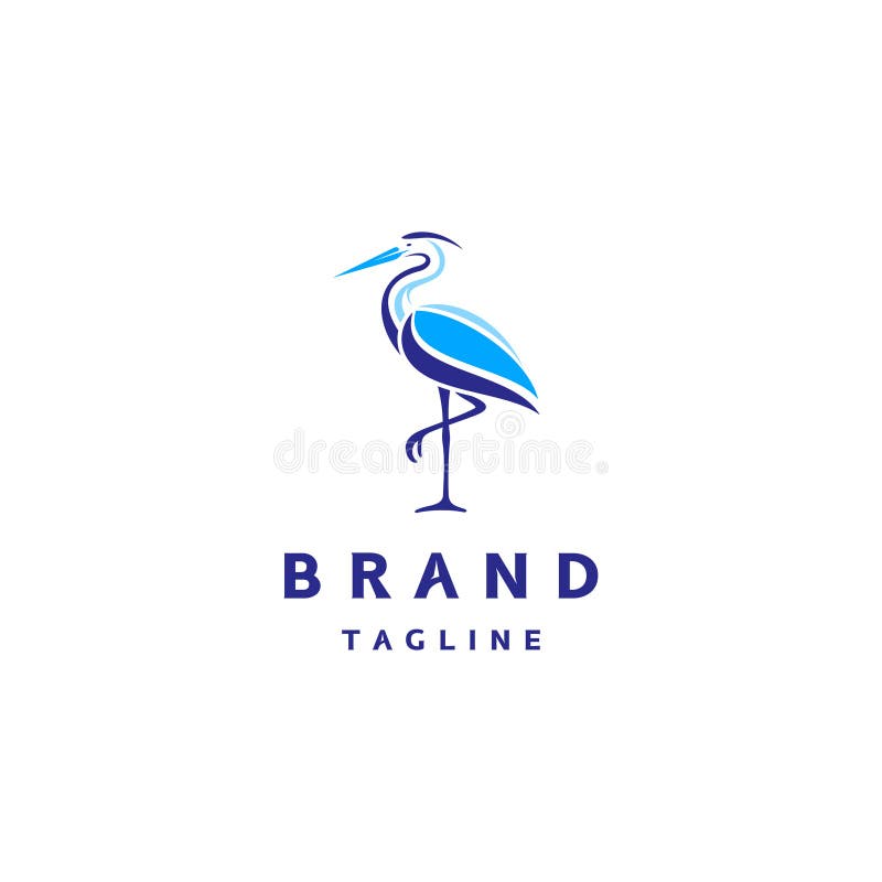 Heron Bird Elegant Logo Design Stock Vector - Illustration of crane ...