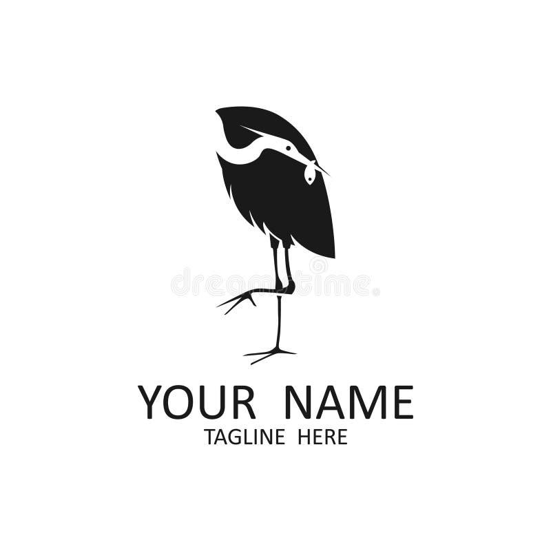 Heron Bird Logo Icon Illustration Design Stock Illustration ...