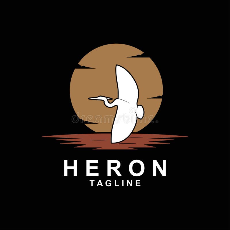 Heron Bird Logo Icon Illustration Design Stock Illustration ...