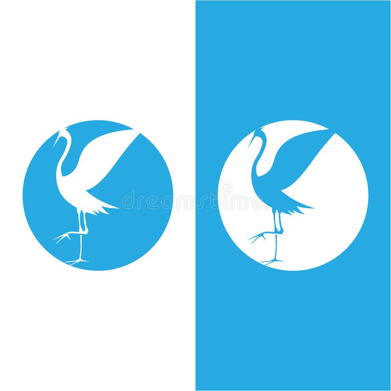 Heron Bird Logo Icon Illustration Design Stock Illustration ...