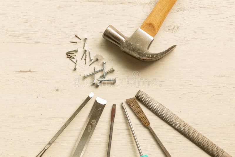 Herramientas De Carpintero De Madera Imagen de archivo - Imagen de ...