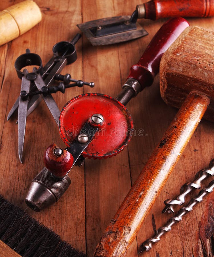 Herramientas Del Carpintero Foto de archivo - Imagen de taladro ...