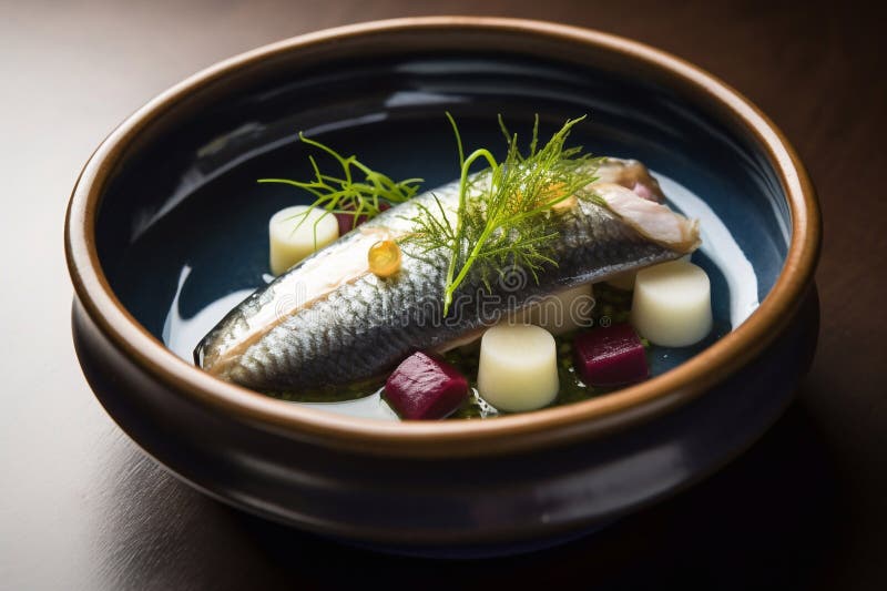 Herring dish. Healthy food stock illustration. Illustration of ...