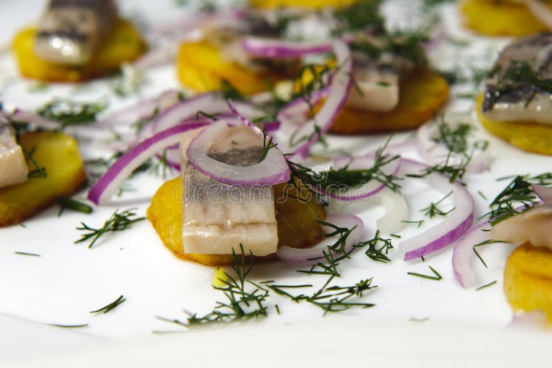 Herring fillets stock image. Image of snack, plate, greens - 26110717