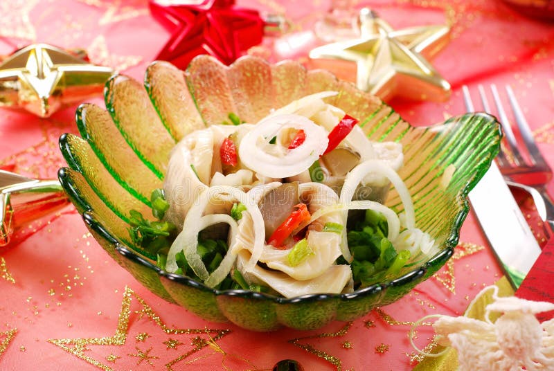 Herring Rolls with Chive and Onion for Christmas Stock Photo - Image of ...