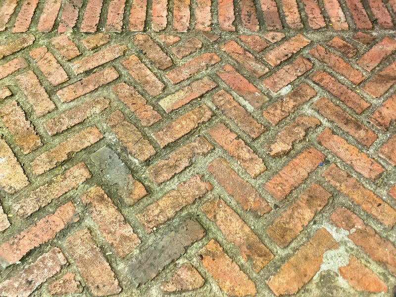 Herringbone Brick Pavement. Stock Photo - Image of surface, stone ...