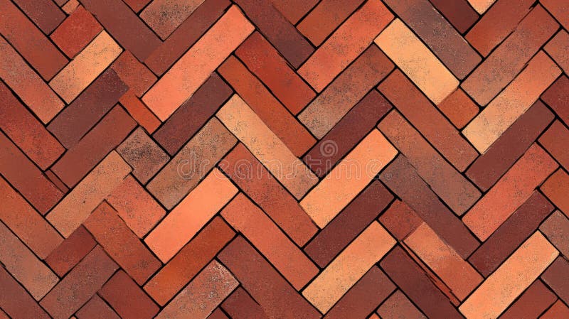 Herringbone Brick Pavement Texture Seamless Red Brick Pattern Stock ...