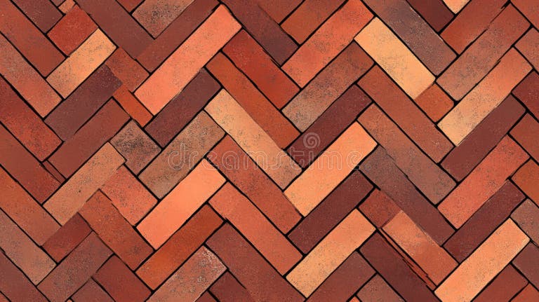 Herringbone Brick Pavement Texture Seamless Red Brick Pattern Stock Illustration - Illustration ...