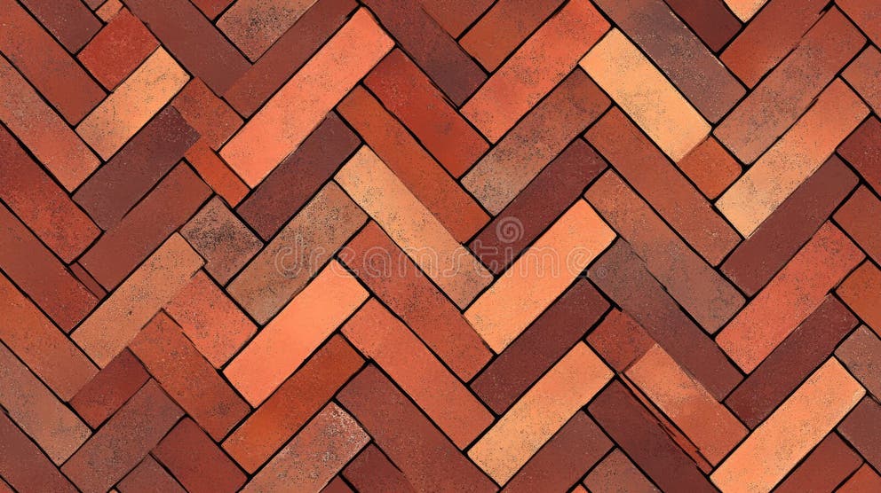 Herringbone Brick Pavement Texture Seamless Red Brick Pattern Stock ...