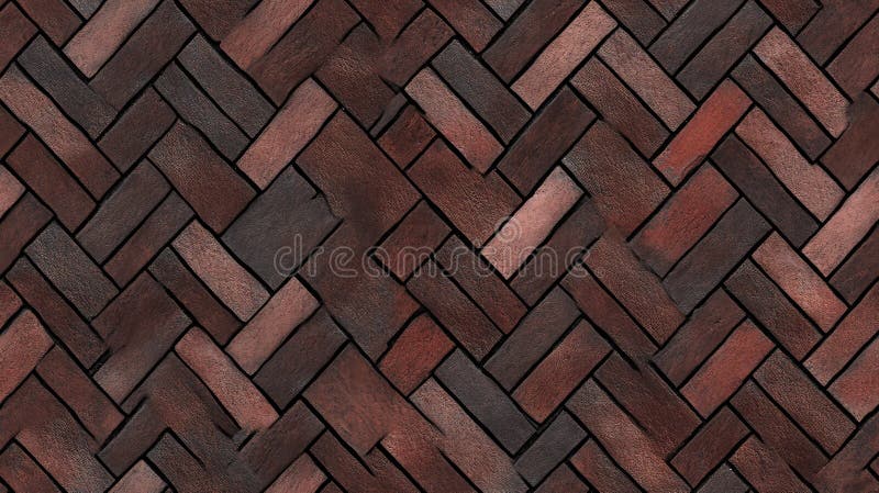 Herringbone Brick Pavement Texture - Seamless Red Brown Pattern Stock ...