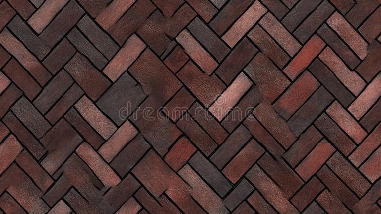 Herringbone Brick Pavement Texture - Seamless Red Brown Pattern Stock ...
