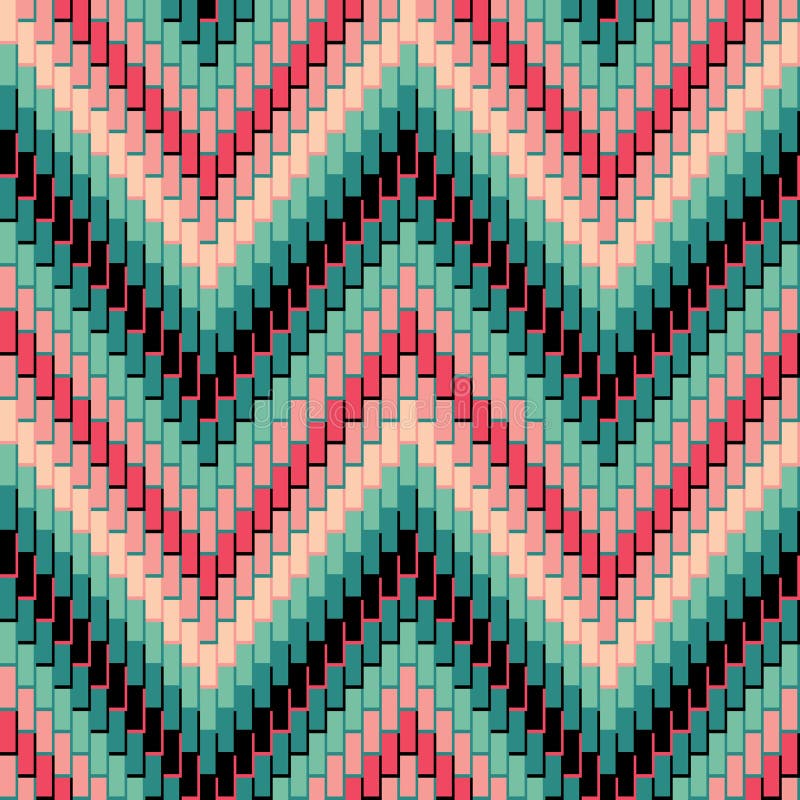 Herringbone Pattern_Pink-Green Stock Vector - Illustration of green ...