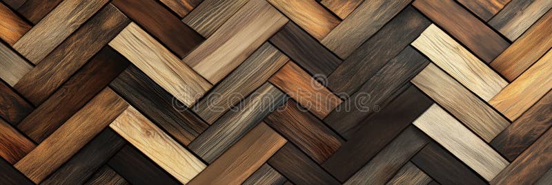 Herringbone Pattern Wood Flooring Design Featuring Various Shades of ...