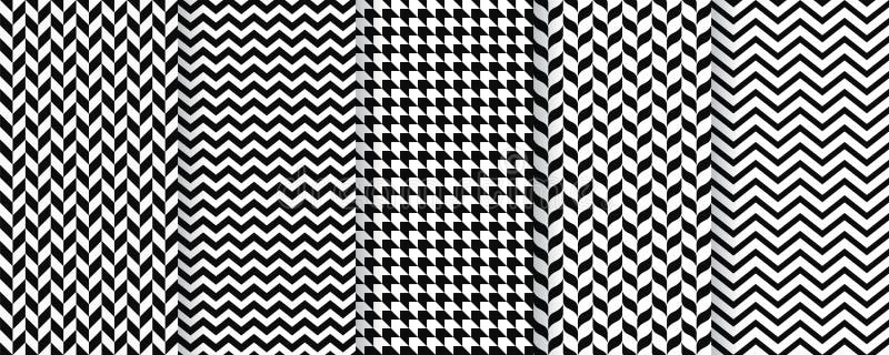 Herringbone Seamless Pattern. Set Twill Prints. Vector Illustration ...
