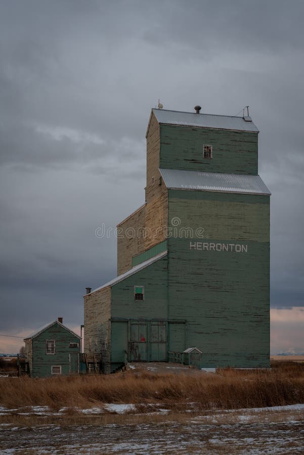 Herronton`s Old Alberta Wheat Pool Grain Elevator Stock Photo - Image ...