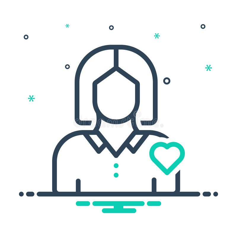 Mix Icon for Herself, Self and Femail and Love Stock Vector ...