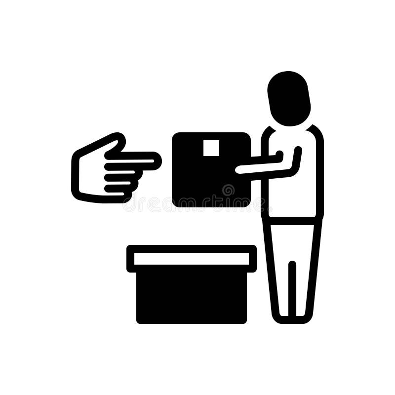 Black Solid Icon for Herself, Self and Yourself Stock Vector ...