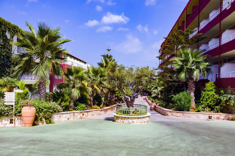 Hersonissos Little Resort, Crete Editorial Photography - Image of palm ...