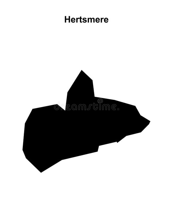 Hertsmere outline map stock vector. Illustration of england - 371644418