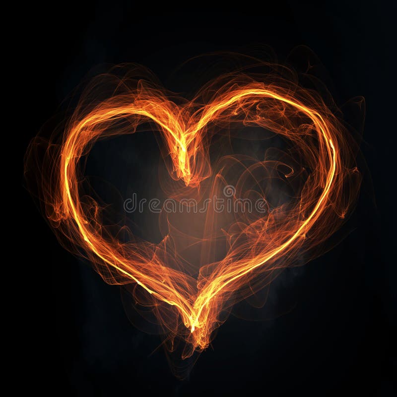 Herz Der Leidenschaftlichen Liebe Stockfoto - Bild von zeile, brennen ...
