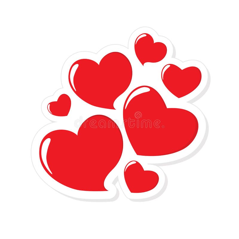 Herz-Form-Aufkleber-Vektor-Illustration Vektor Abbildung - Illustration ...