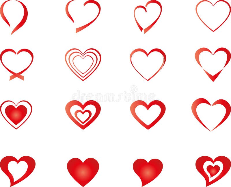 Herz, Herzlogo, Ikone, Logo Vektor Abbildung - Illustration von graphik ...