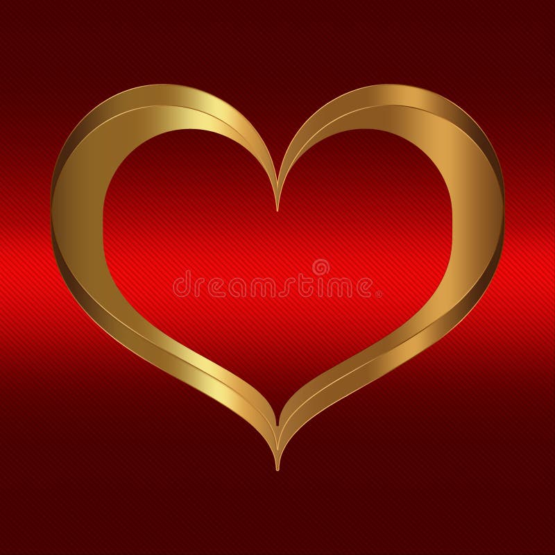 Herz Rot Gold Kollektion stock abbildung. Illustration von schön - 83224387