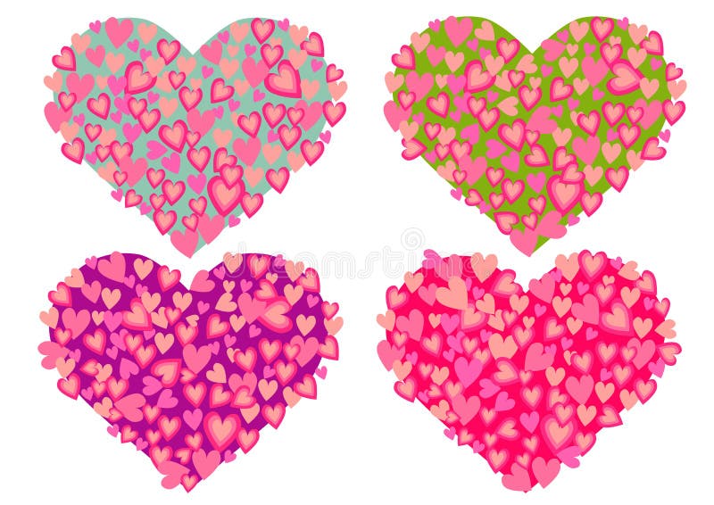 Herz-Sammlung lokalisiert stock abbildung. Illustration von rosa - 45318572