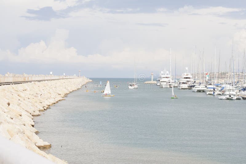Benidorm Harbour Entrance stock photo. Image of spanish - 47456840