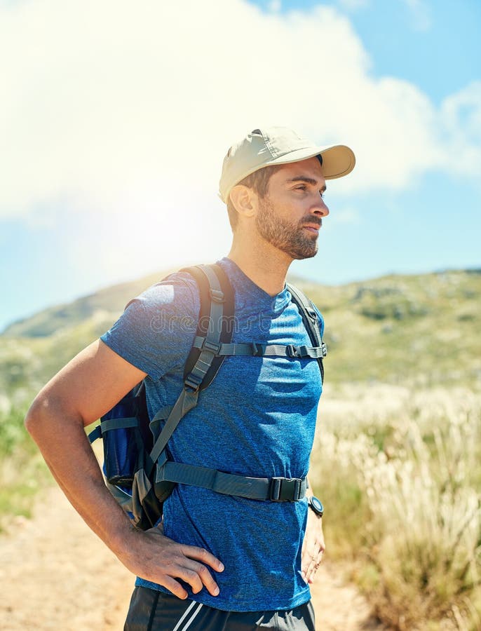 Hes an Adventure Seeker. a Young Man Out on a Hike. Stock Photo - Image ...