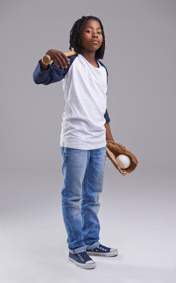 Hes the Best on the Team. Studio Shot of a Young Boy with Baseball Gear ...