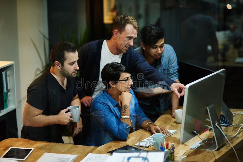Hes Explaining Their Best Strategy. Employees Working in an Office at ...