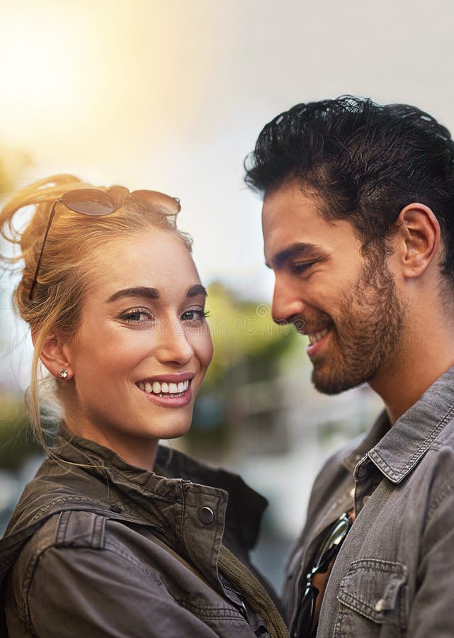 Hes the only Guy for Me Out Here. a Young Couple Out in the City. Stock ...