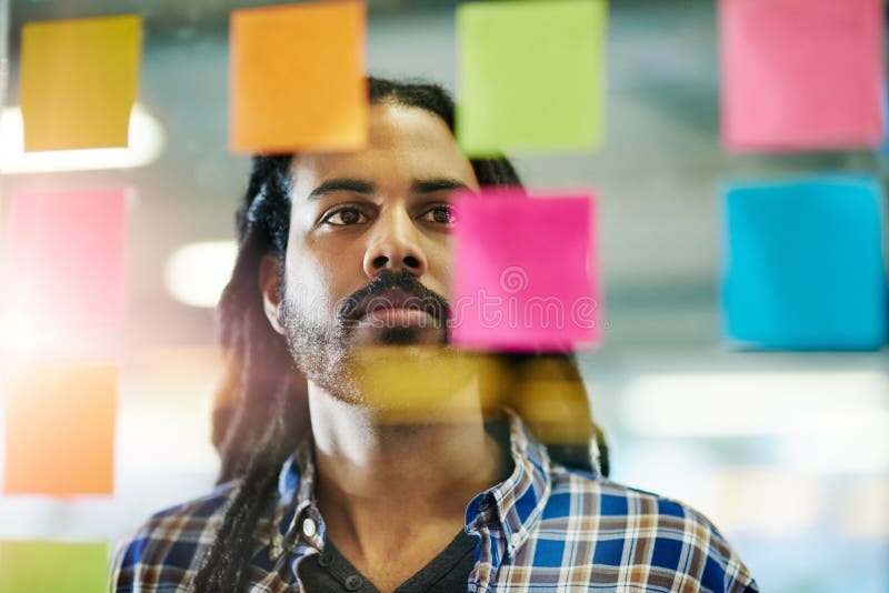 Hes an Independent Thinker. a Young Man Having a Brainstorming Session ...