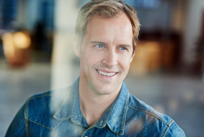 Hes a Model Employee. a Casually-dressed Businessman Standing in His ...