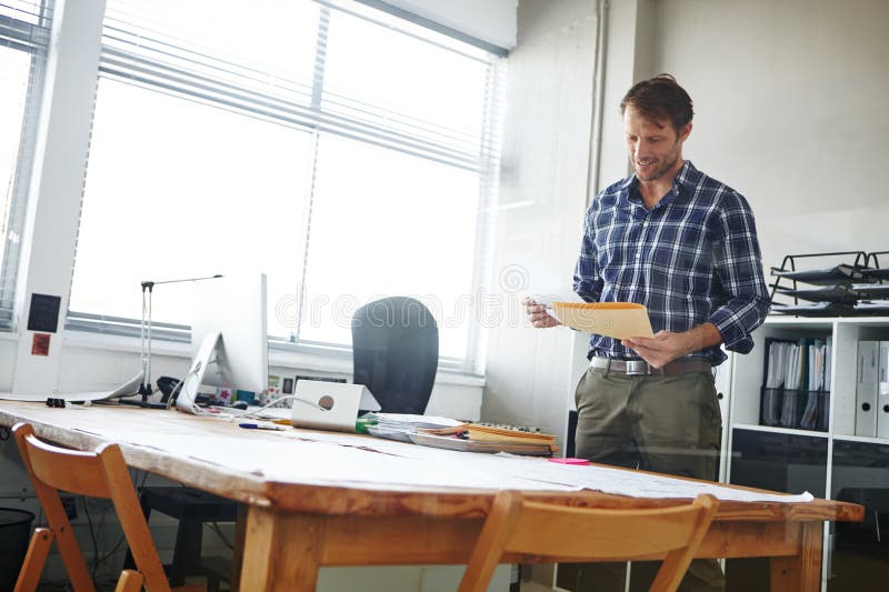 Hes Responsible for Checking the Contract. a Handsome Businessman ...
