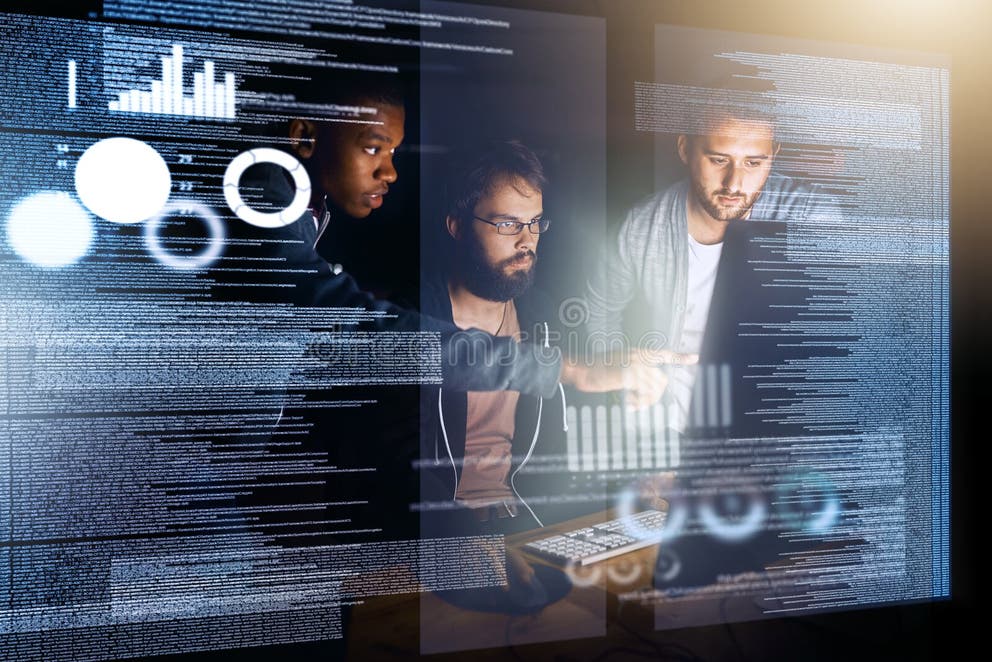 Hes Spotted Something. Young Computer Programmers Working on Source ...