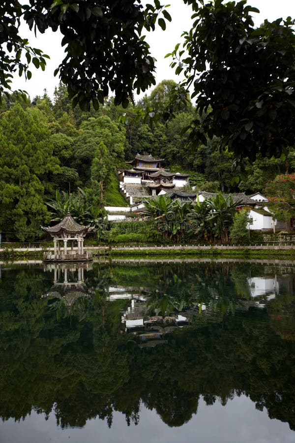 Heshun ancient town stock image. Image of hillside, taoist - 20810841