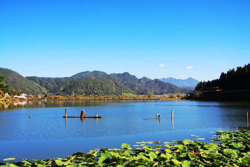 Heshun s lake stock image. Image of yunnan, mountains - 7308489