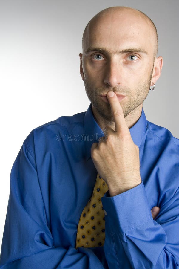 Hesitating man stock image. Image of white, mouth, lips - 1013289