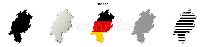 Hessen outline map stock illustration. Illustration of states - 385546855